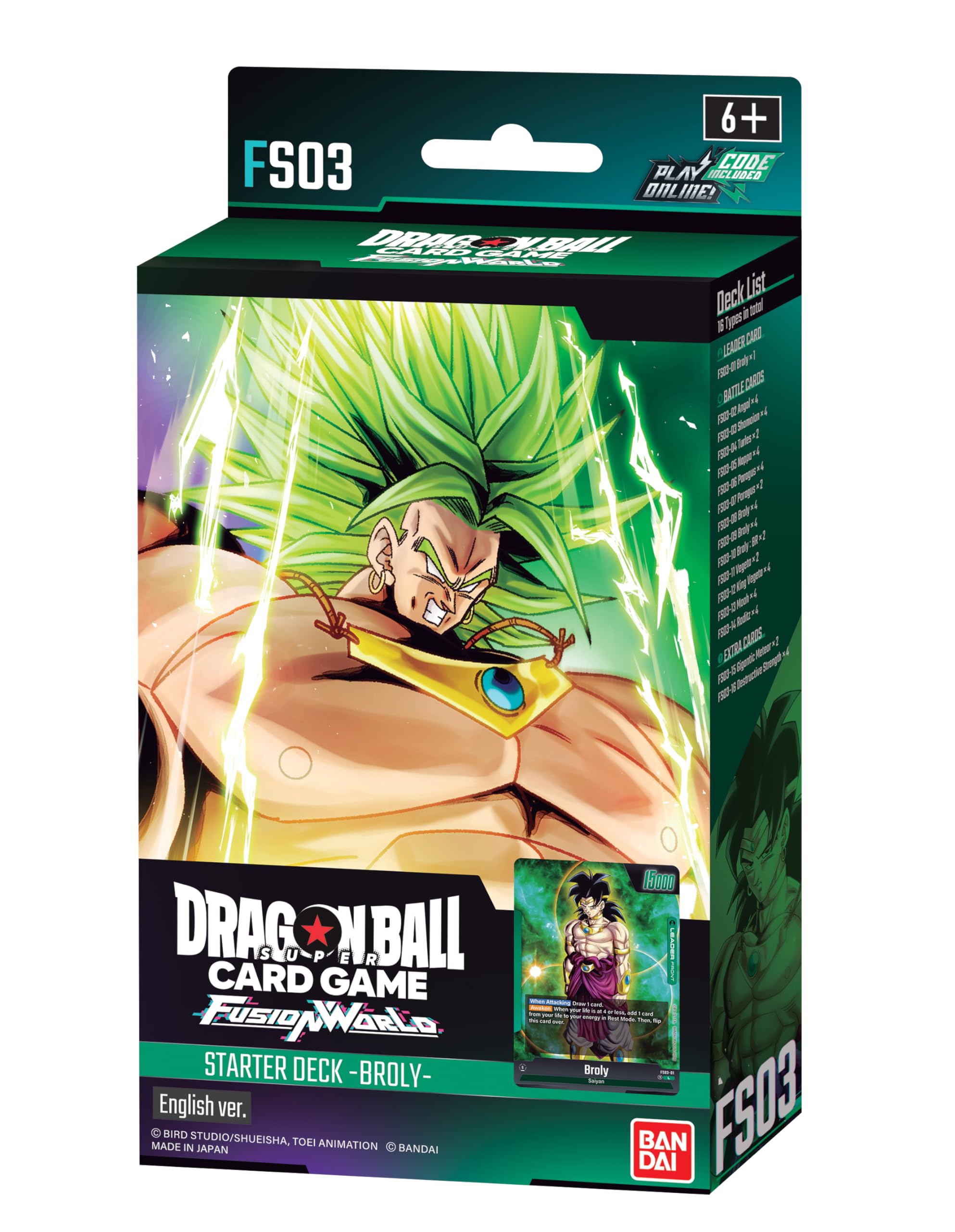 Dragon Ball Fusion World - Starter Deck - Broly - FS03 – CARDPOPUSA